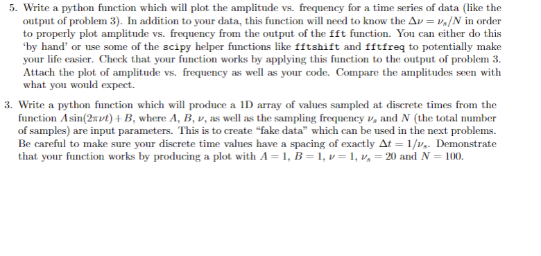 Solved Write a python function which will plot the amplitude | Chegg.com