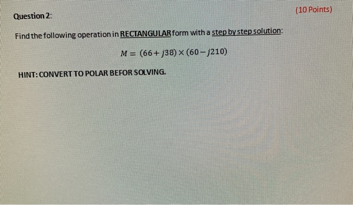 Solved (10 Points) Question 2: Find the following operation | Chegg.com