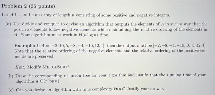 Solved Let A[1…n] be an array of length n consisting of some | Chegg.com