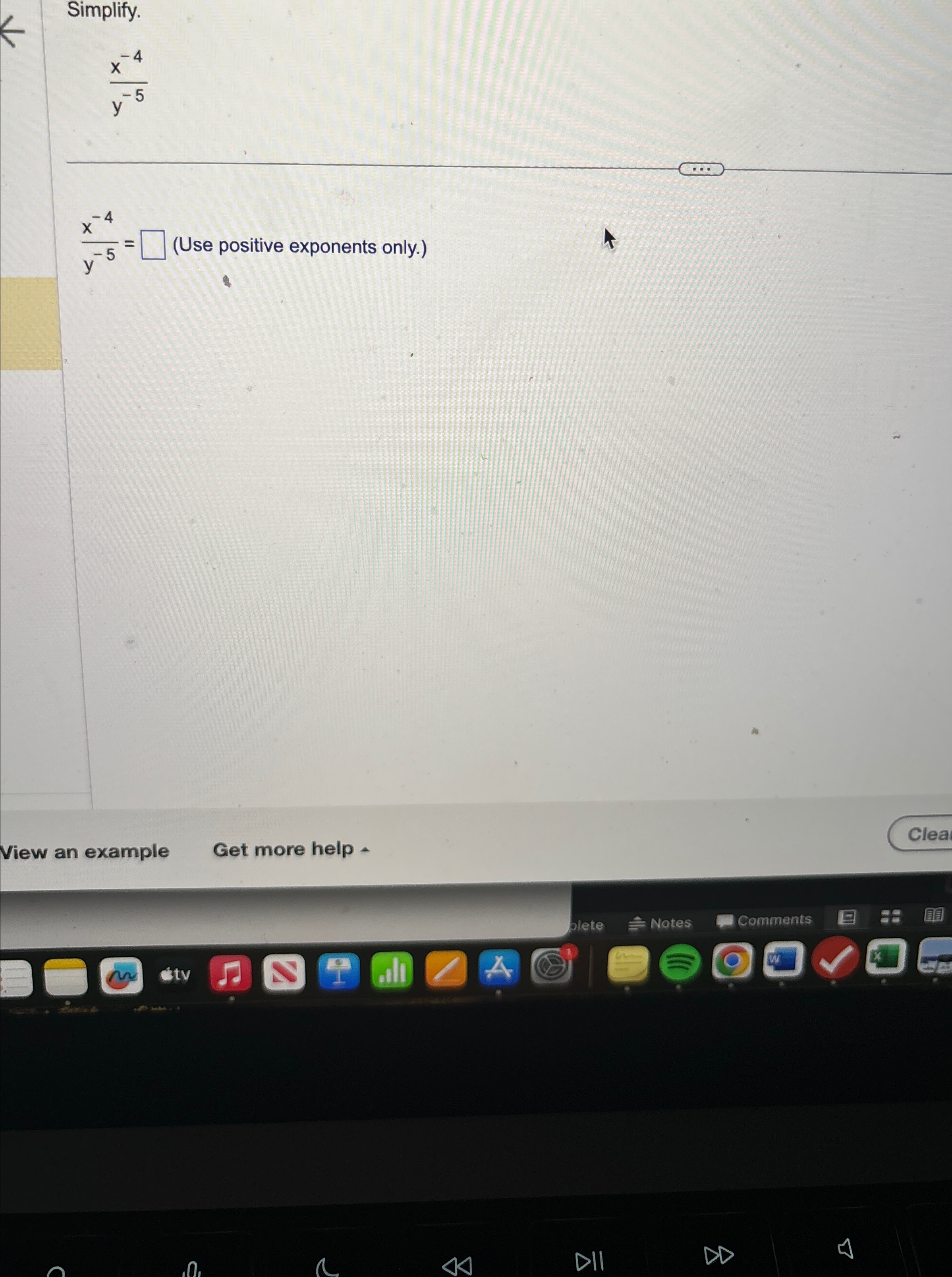 Solved Simplify.x-4y-5x-4y-5= (Use positive exponents | Chegg.com