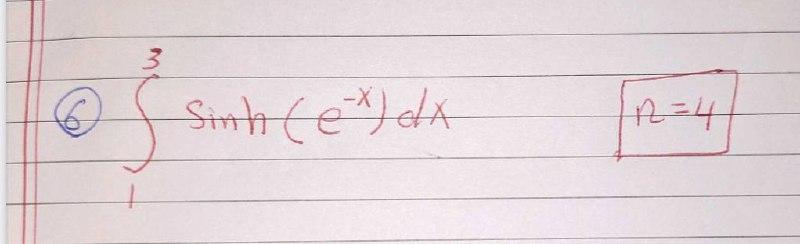 Solved © Sinh (ex) dx n=4 | Chegg.com