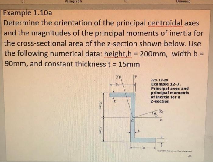 Solved Paragraph Drawing Example 1.10a Determine the | Chegg.com