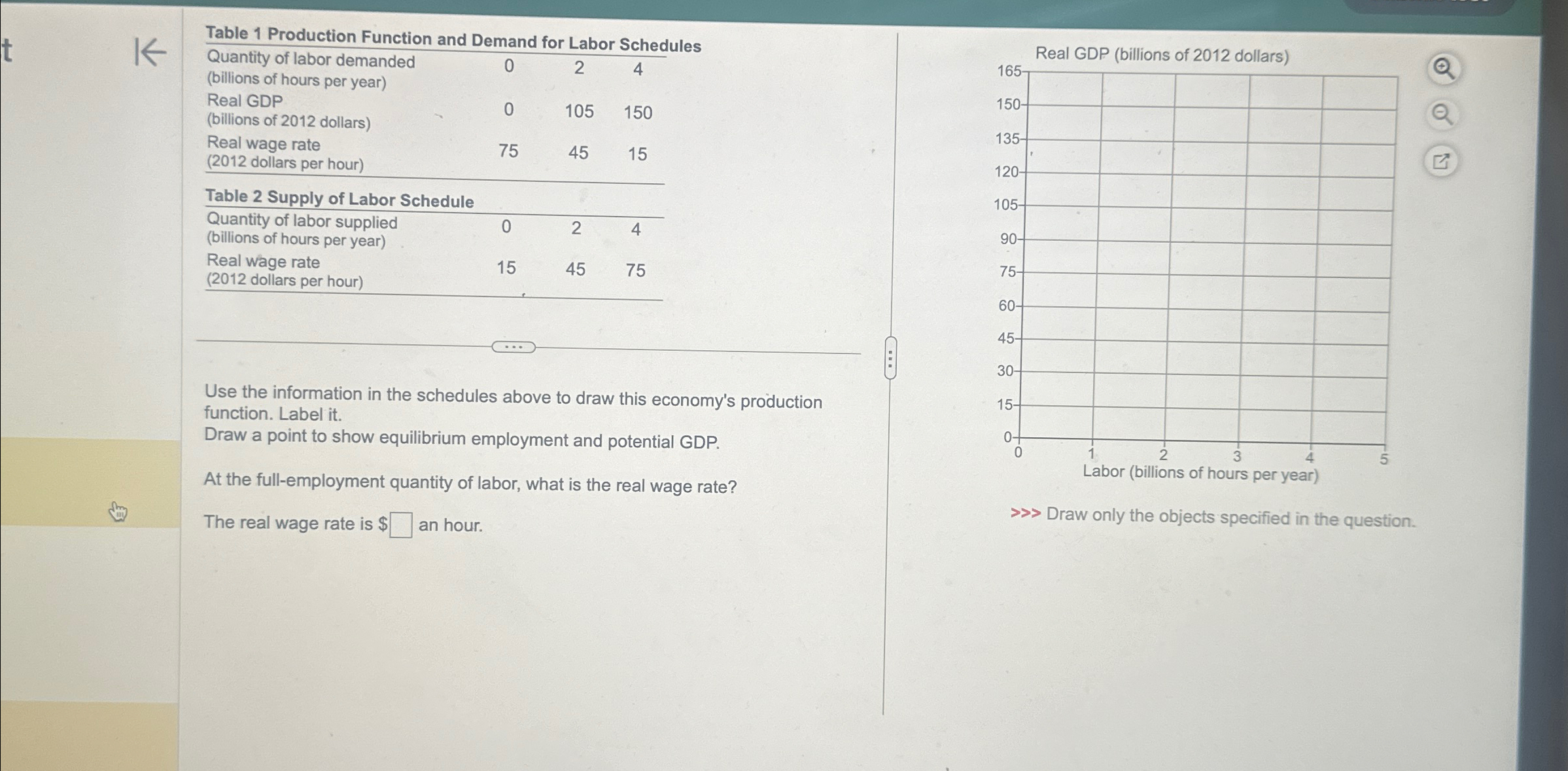 Solved \table[[Table 1 ﻿Production Function and Demand for | Chegg.com