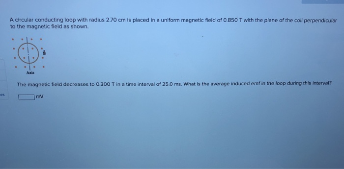Solved A circular conducting loop with radius 2.70 cm is | Chegg.com