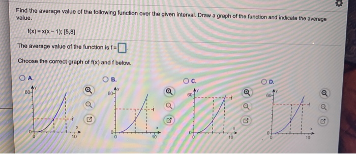 Solved Find the average value of the following function over | Chegg.com