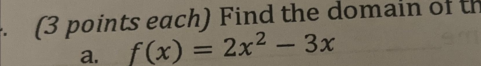 Solved ( 3 ﻿points each) ﻿Find the domain of | Chegg.com