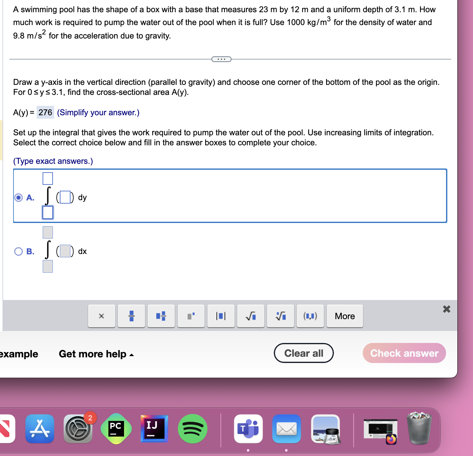 Solved A swimming pool has the shape of a box with a base | Chegg.com