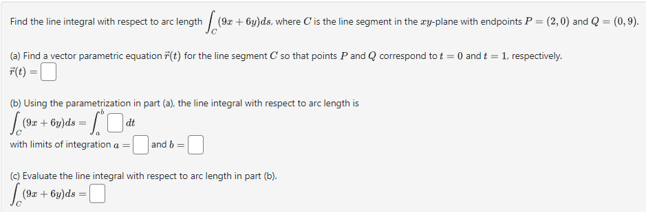 Solved Find the line integral with respect to arc length | Chegg.com