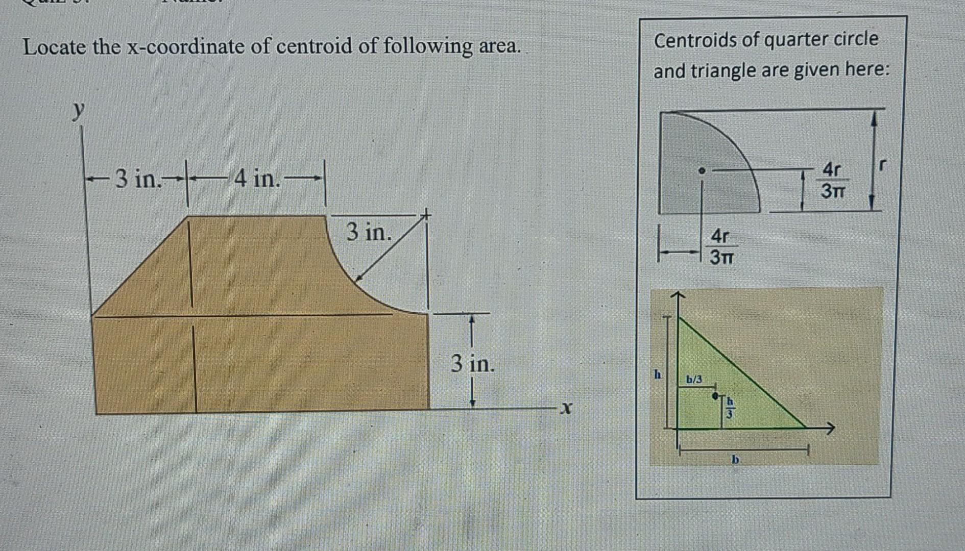 Solved Locate the x-coordinate of centroid of following | Chegg.com