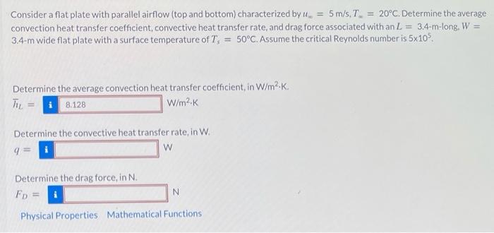 Solved Consider a flat plate with parallel airflow (top and | Chegg.com