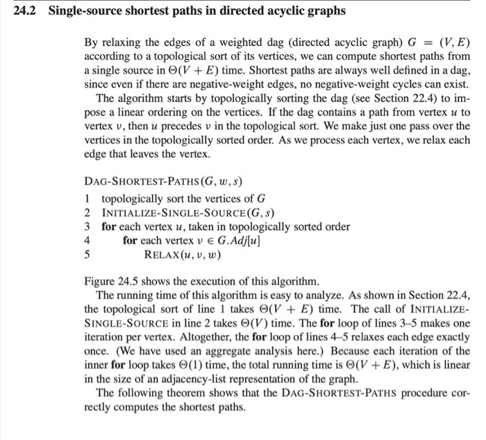 Solved 24.2 Single-source shortest paths in directed acyclic | Chegg.com