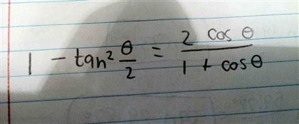 Solved 1 - tan2 theta / 2 = 2 cos theta / 1 + cos theta | Chegg.com