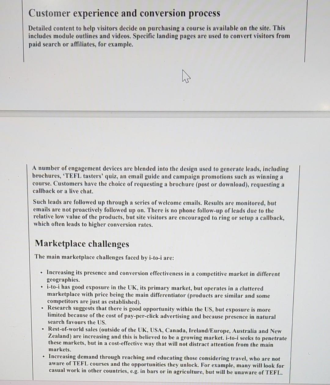Solved Case study 7: Refining the online customer experience | Chegg.com