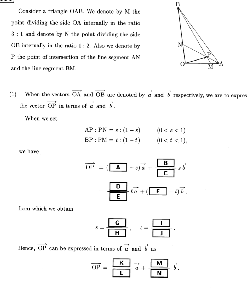 Solved Consider a triangle OAB. We denote by M the point | Chegg.com
