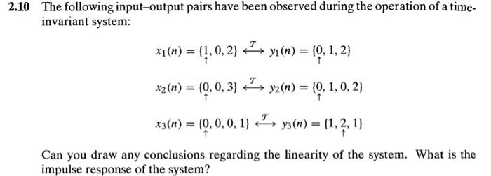 Solved 10 The following input-output pairs have been | Chegg.com