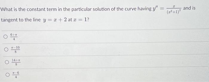 Solved What is the constant term in the particular solution | Chegg.com
