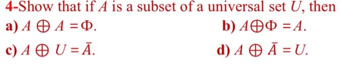 Solved 2-assume that A is a subset of some underlying | Chegg.com
