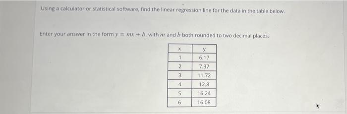 Solved Using a calculator or statistical software, find the | Chegg.com