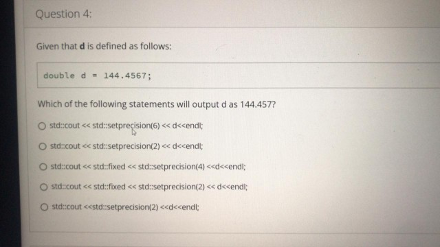 Solved Question 4: Given that d is defined as follows: | Chegg.com