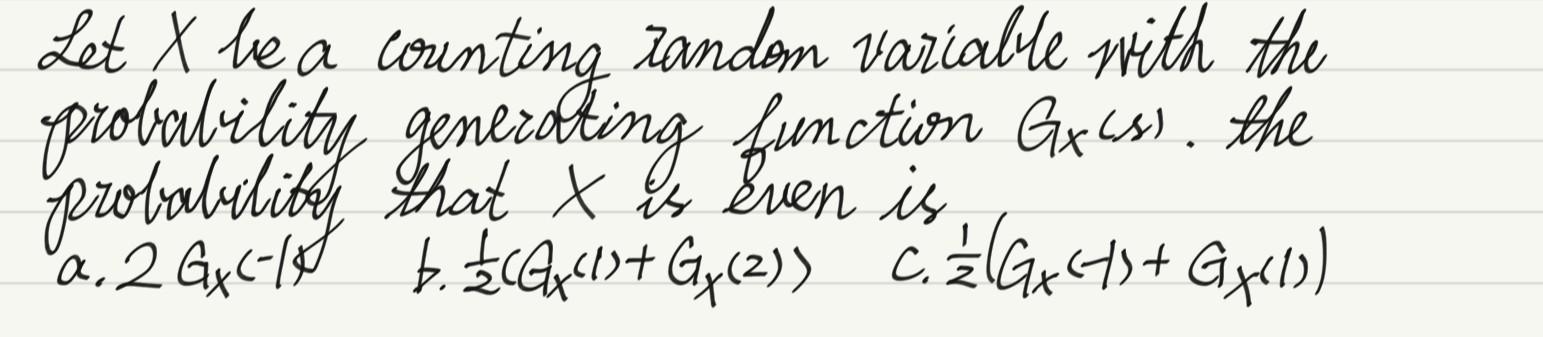 Solved Let X be a counting random variable with the | Chegg.com