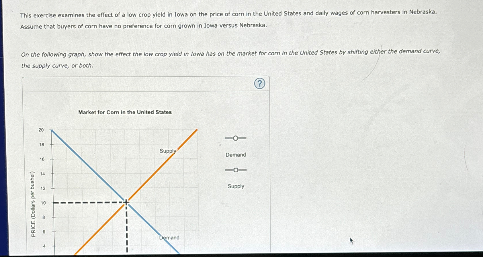 Solved This exercise examines the effect of a low crop yield | Chegg.com