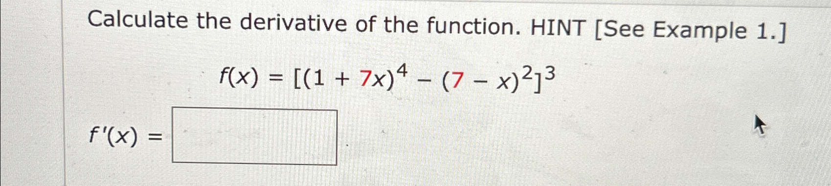 Solved Calculate the derivative of the function. HINT [See | Chegg.com