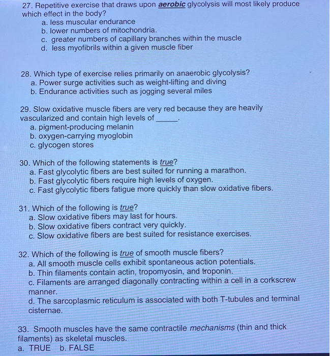 Solved 27. Repetitive exercise that draws upon aerobic | Chegg.com