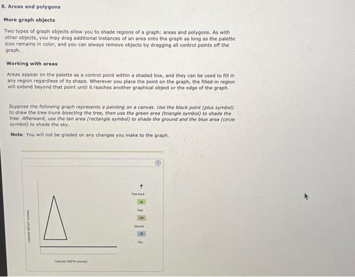 Solved 8. Areas and polygons More graph objects Two types of | Chegg.com