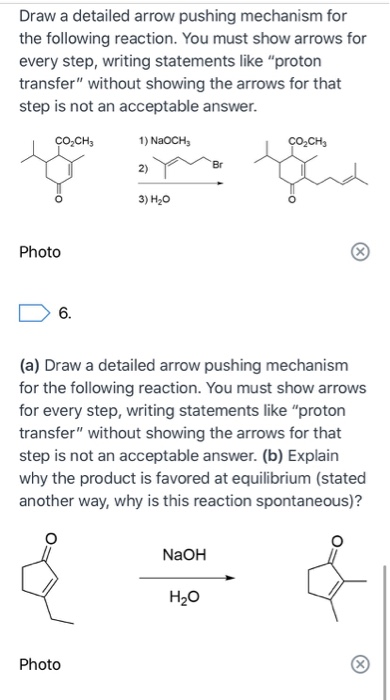 Solved Draw a detailed arrow pushing mechanism for the | Chegg.com