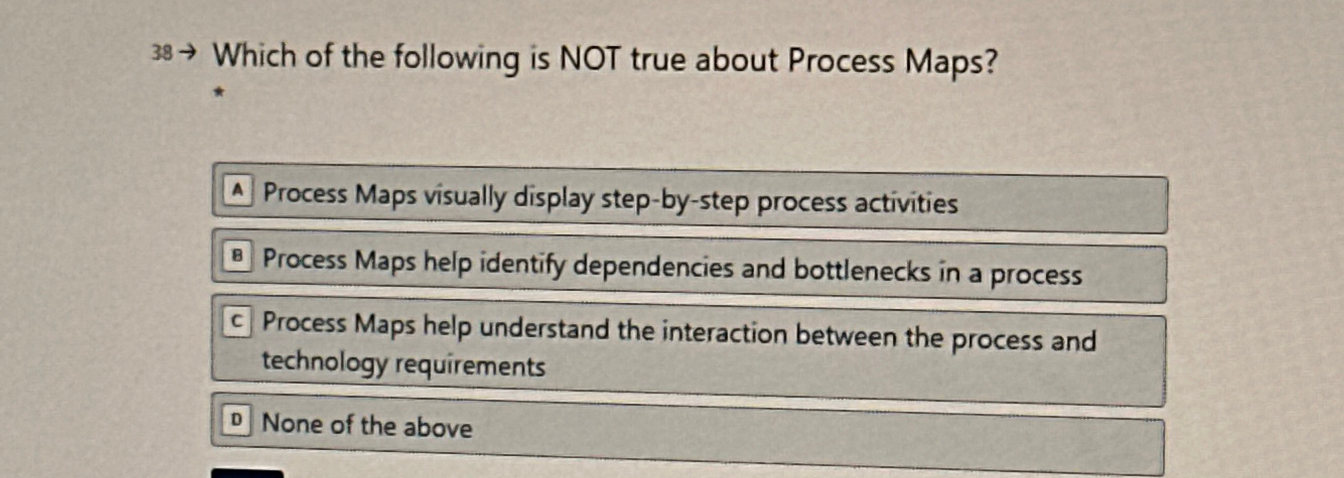 Solved 38→ ﻿Which of the following is NOT true about Process | Chegg.com