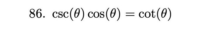 Solved csc(θ)cos(θ)=cot(θ) | Chegg.com