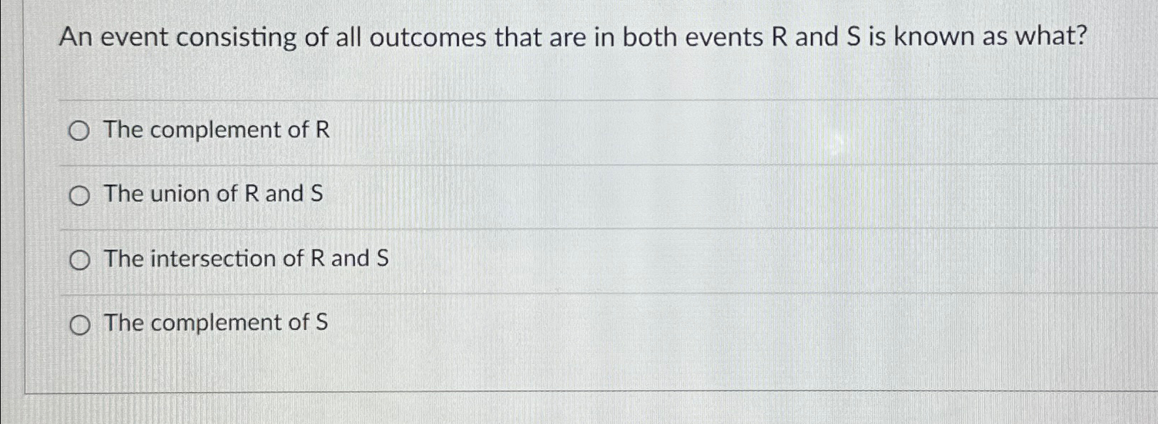 Solved An event consisting of all outcomes that are in both | Chegg.com