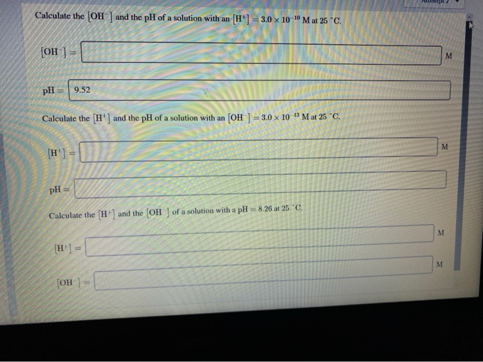 Solved MP2 Calculate the (OH) and the pH of a solution with | Chegg.com