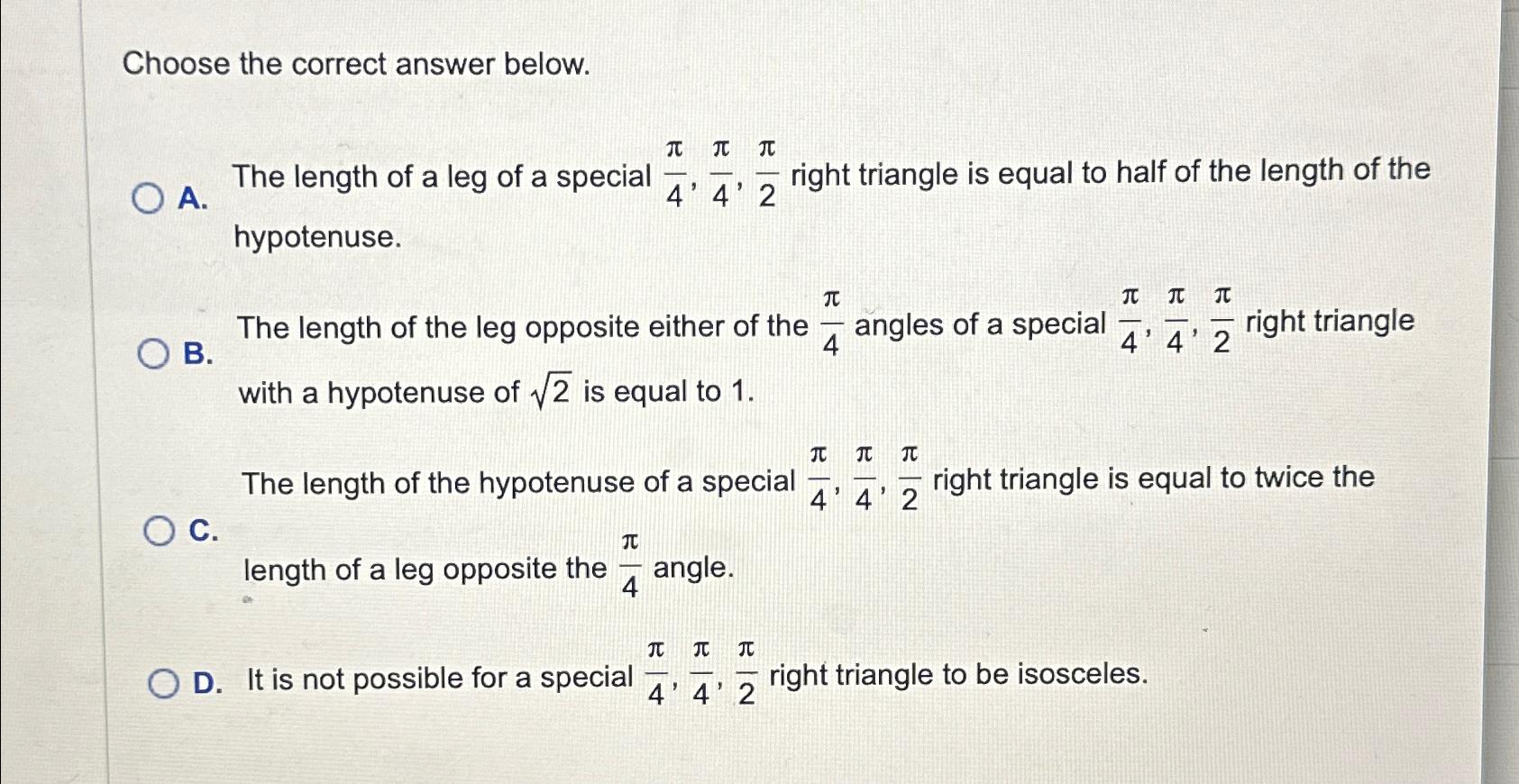Solved Choose the correct answer below.A. ﻿The length of a | Chegg.com