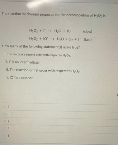 Solved The reaction mechanism proposed for the decomposition | Chegg.com