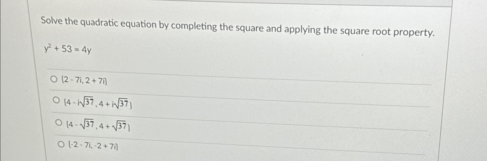 Solved Solve the quadratic equation by completing the square | Chegg.com