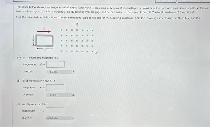 Solved The figure below shows a rectangular coll of length l | Chegg.com
