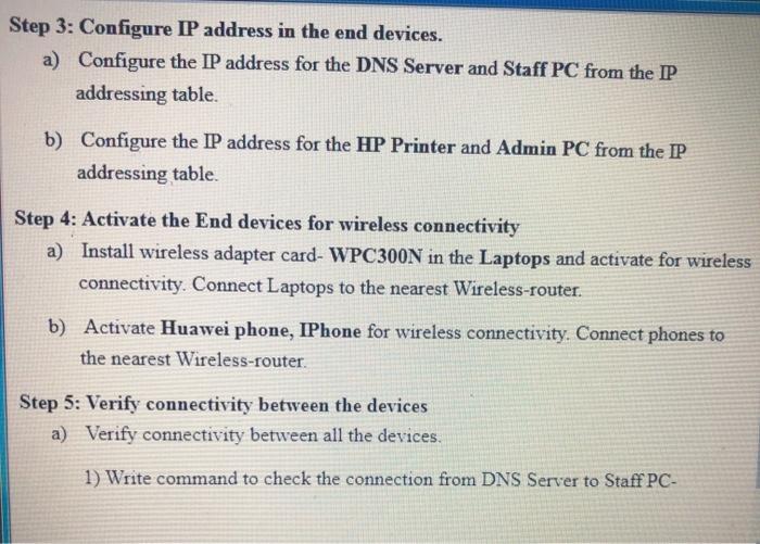 Solved ITNT101_FINAL_SET A IP addressing table Device | Chegg.com
