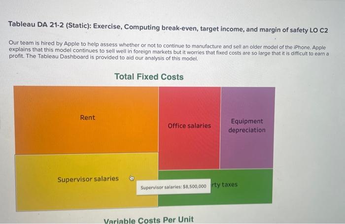 Tableau DA 21-2 (Static): Exercise, Computing | Chegg.com