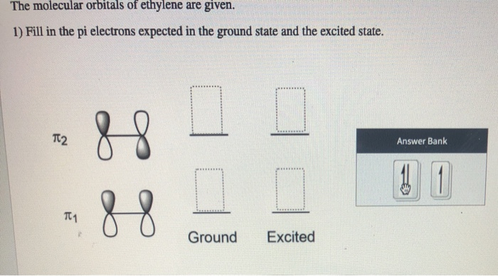 Solved The molecular orbitals of ethylene are given. 1) Fill | Chegg.com