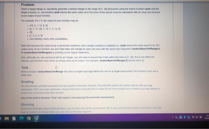 Problem Given a target integer n, repeatedy generate | Chegg.com
