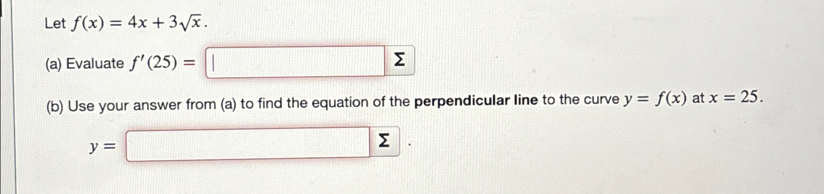 Solved Let f(x)=4x+3\\\\sqrt(x).\\n(a) Evaluate | Chegg.com
