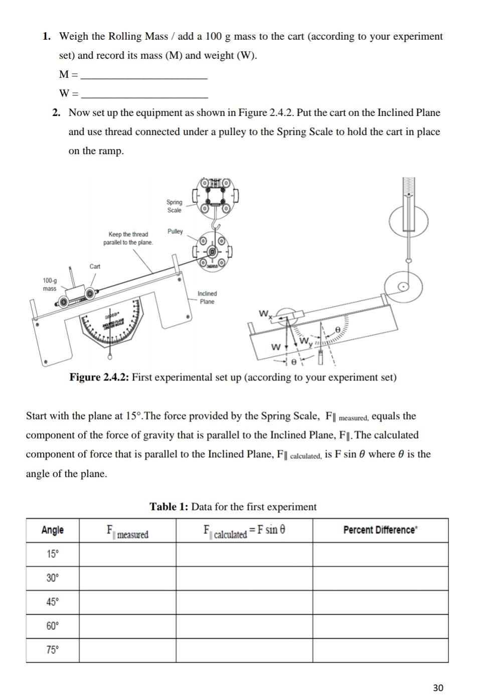 1. Weigh the Rolling Mass / add a 100 g mass to the | Chegg.com