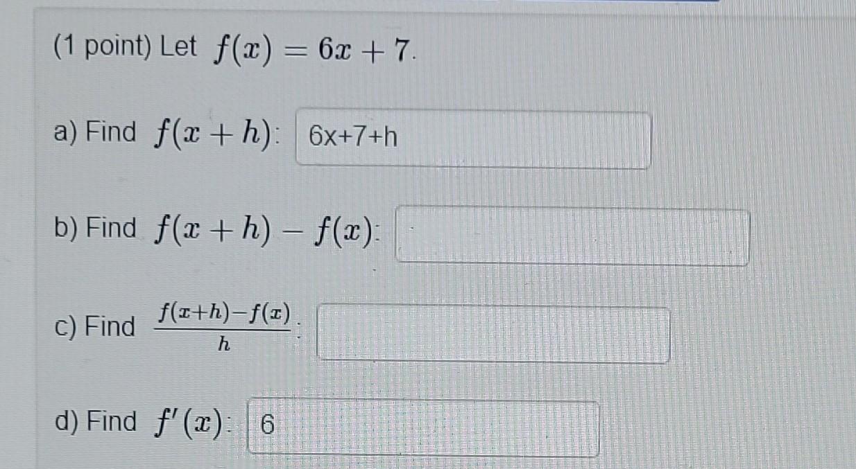 Solved (1 point) The limit limx→2x−2x2−4 represents f′(a) | Chegg.com