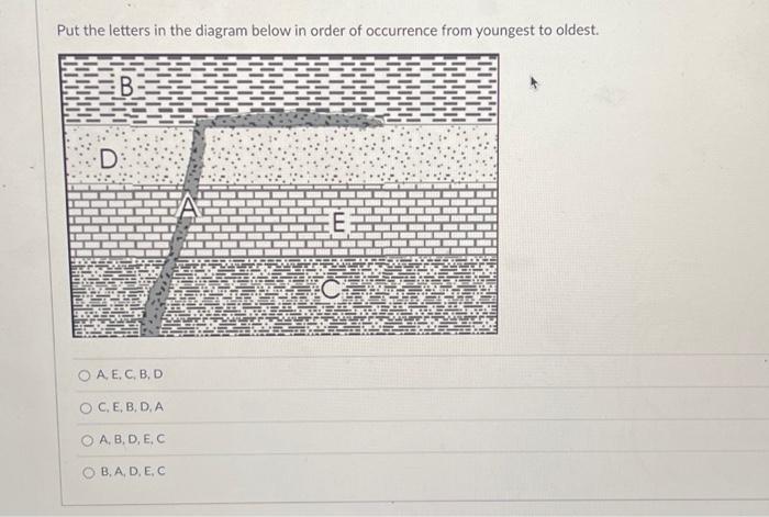 Solved Which principle of relative dating does " A " in the | Chegg.com