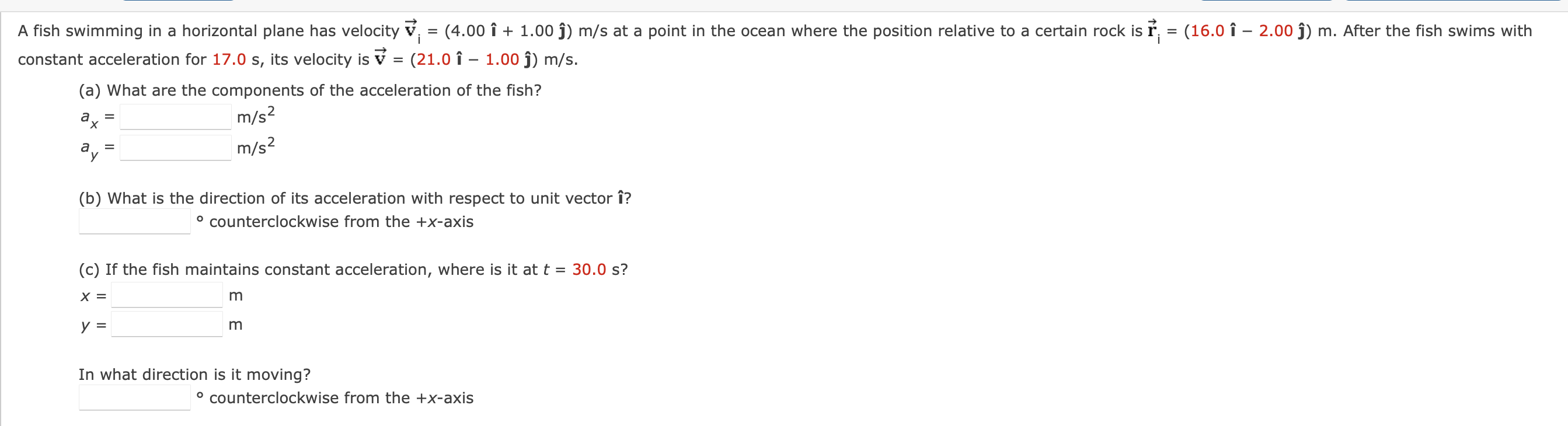 Solved constant acceleration for 17.0s, ﻿its velocity is | Chegg.com