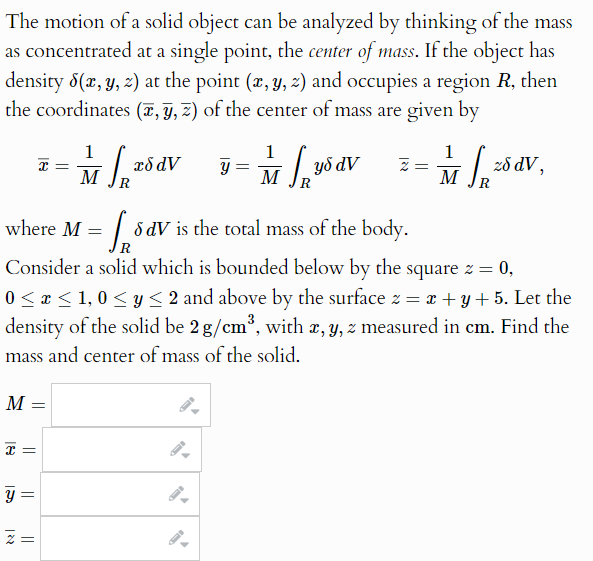 Solved The motion of a solid object can be analyzed by | Chegg.com