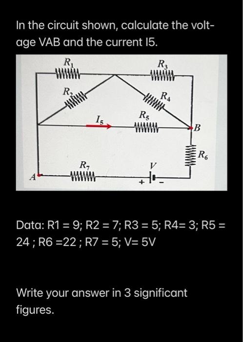 Solved In the circuit shown, calculate the voltage VAB and | Chegg.com