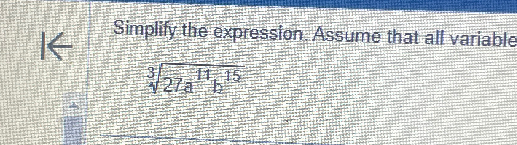 Solved Simplify the expression. Assume that all | Chegg.com