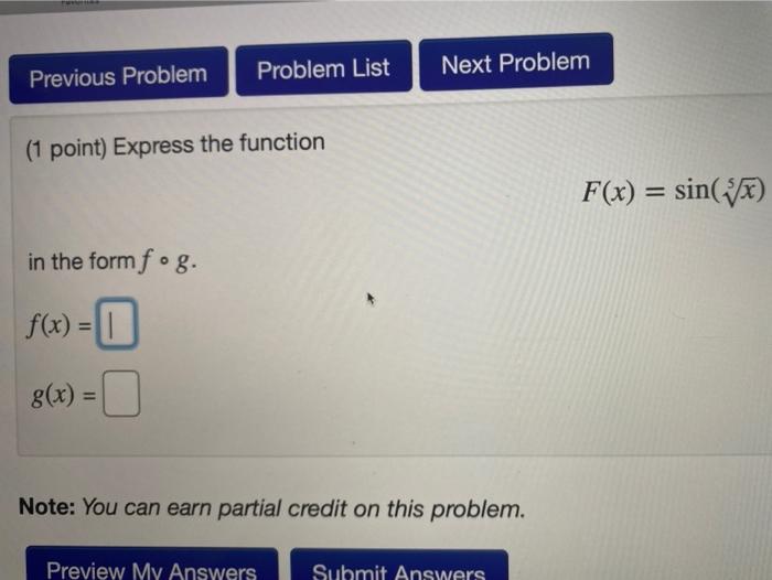 Solved Problem List Previous Problem Next Problem (1 point) | Chegg.com